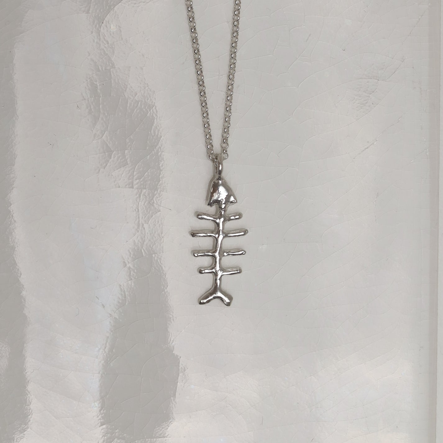 Sterling Silver Fishbone Pendant – Evie Spicer Jewellery